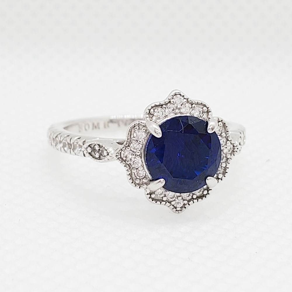 Bomb Party 925 Silver Ring With Blue And Clear Stones… - Gem